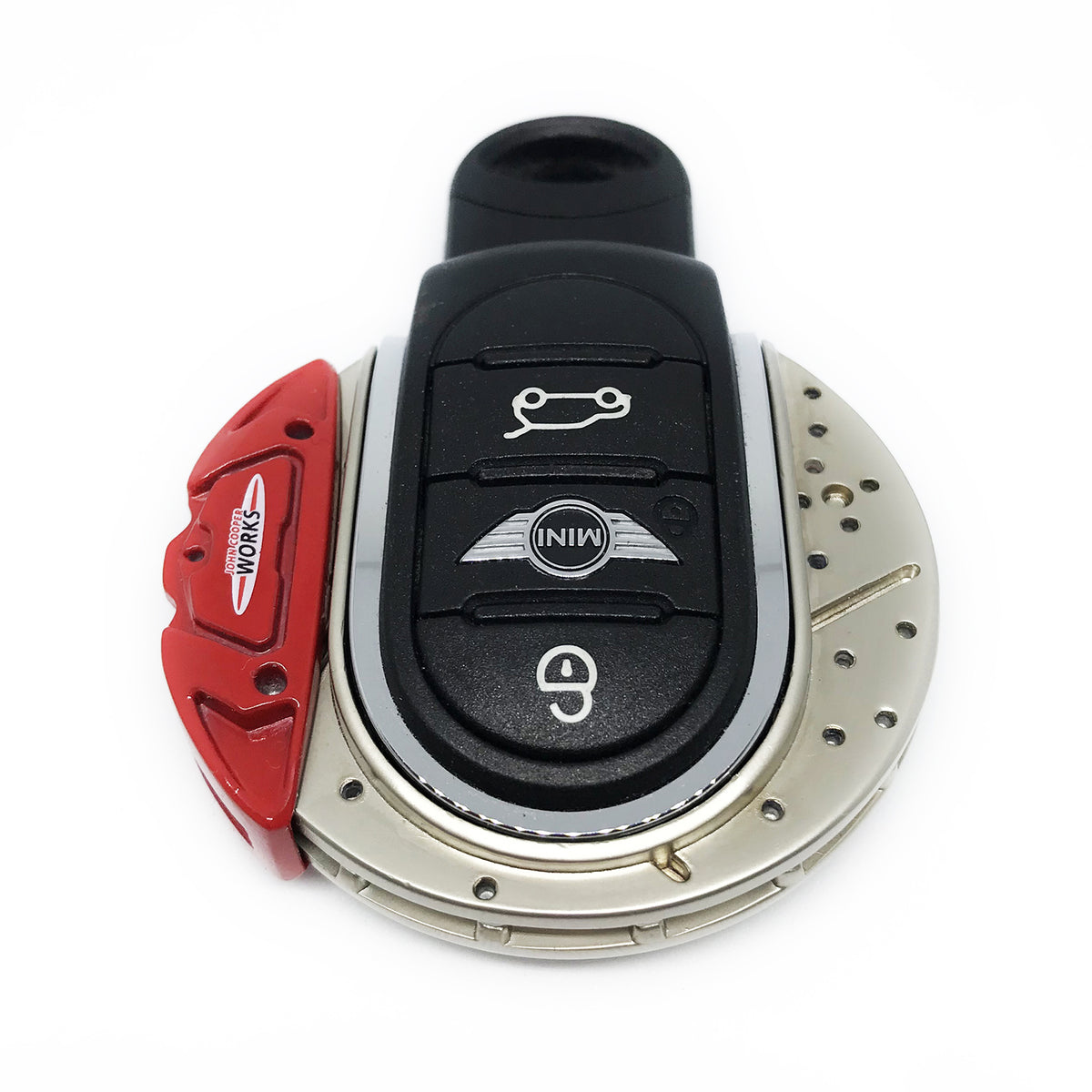 🏎️ JCW Brake Caliper Design Key Fob Case in Alloy Metal – FUNFOB